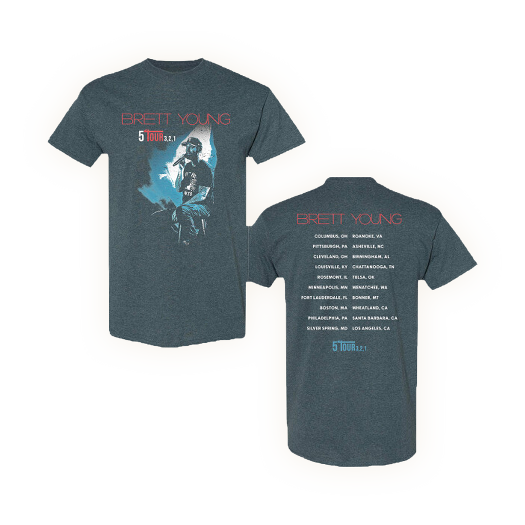 Brett Young 2023 Dated Tour Tee - Heather – Brett Young Official ...